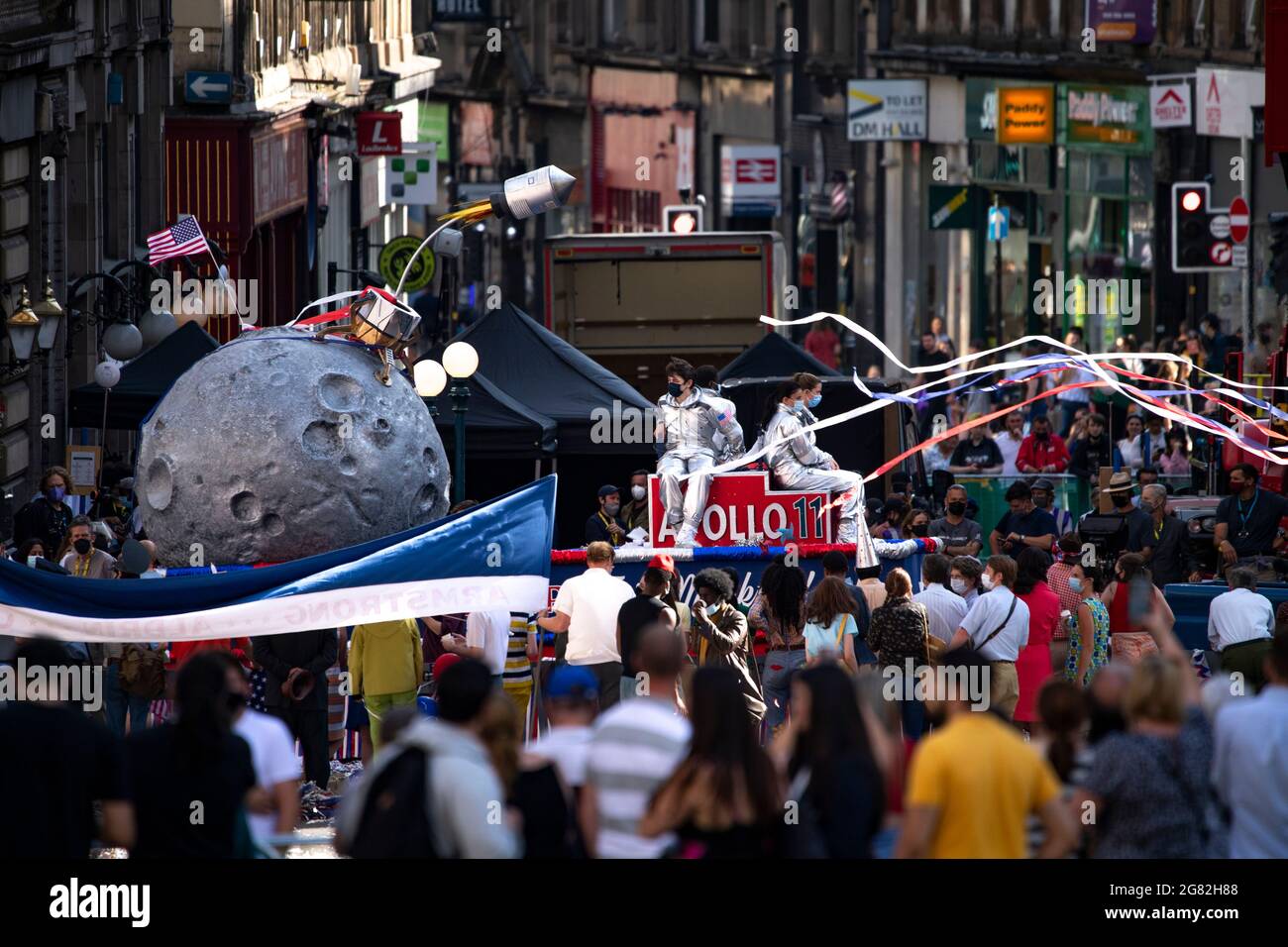 Astronaut parade with moon prop hi-res stock photography and images - Alamy