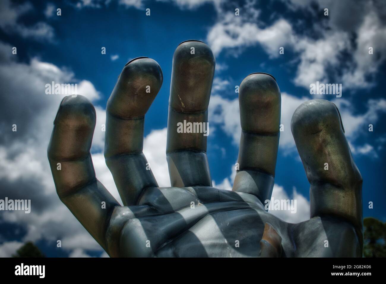 Steel Hand Sculpture High Resolution Stock Photography and Images - Alamy