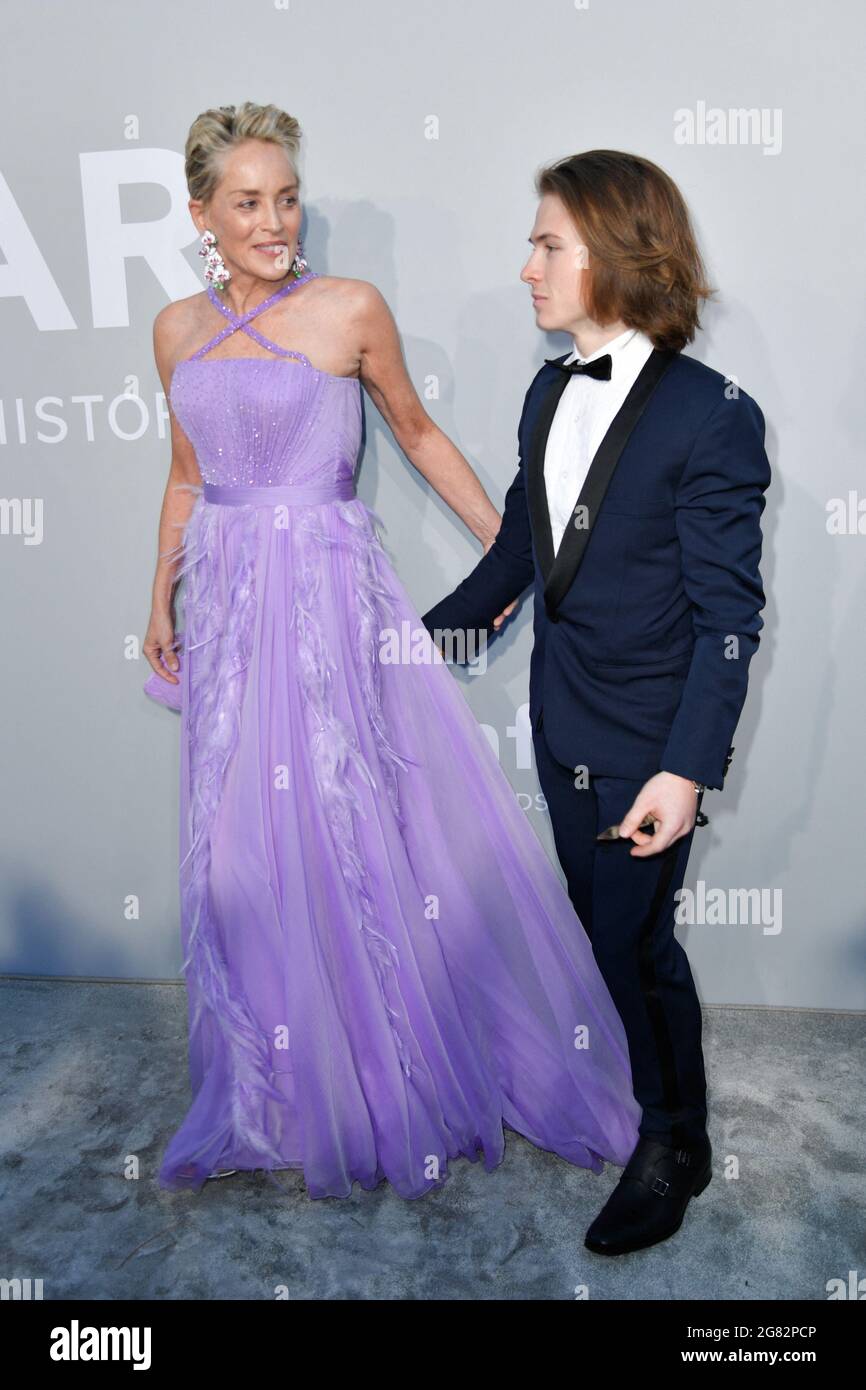 Cannes, France. 16th July, 2021. Sharon Stone and her son Roan Joseph ...