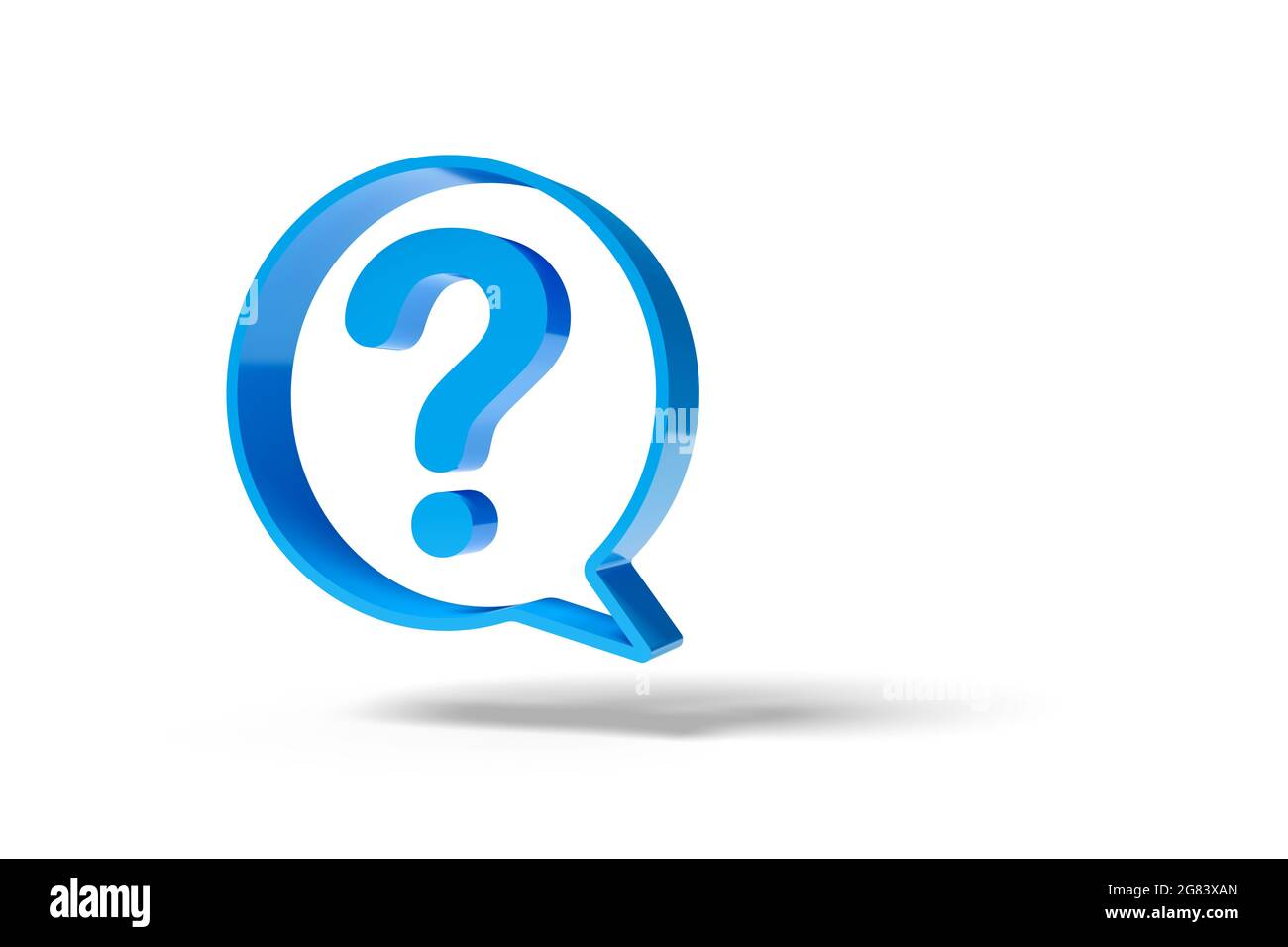 Speech balloon with a question mark isolated on white background. 3d ...