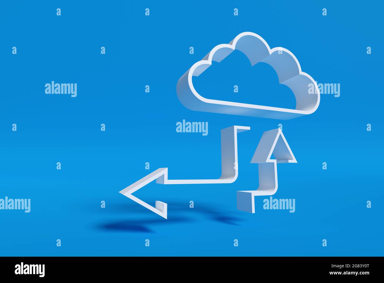 Cloud shape with up and down arrows. 3d illustration Stock Photo - Alamy