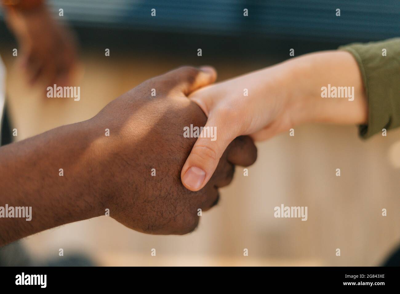 Woman handshake close up hi-res stock photography and images - Alamy