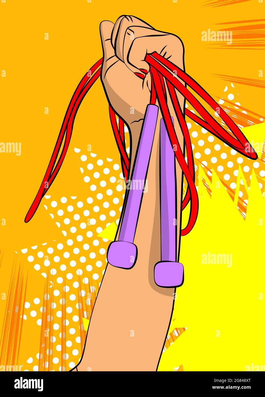 Vintage girl skipping Stock Vector Images - Alamy