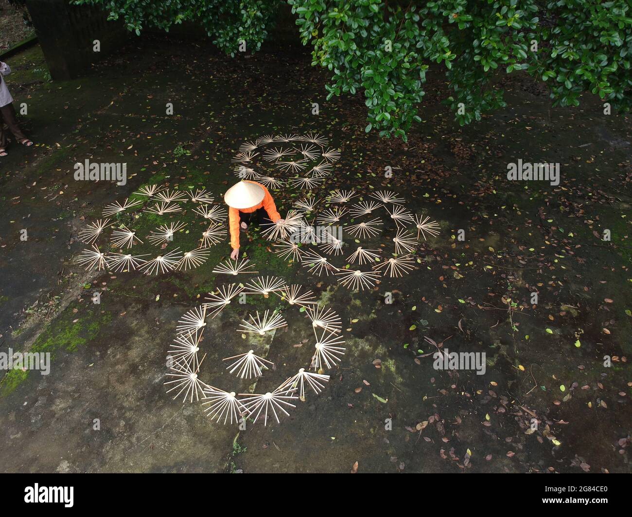 Paper fan drying in Hue city central Vietnam Stock Photo - Alamy