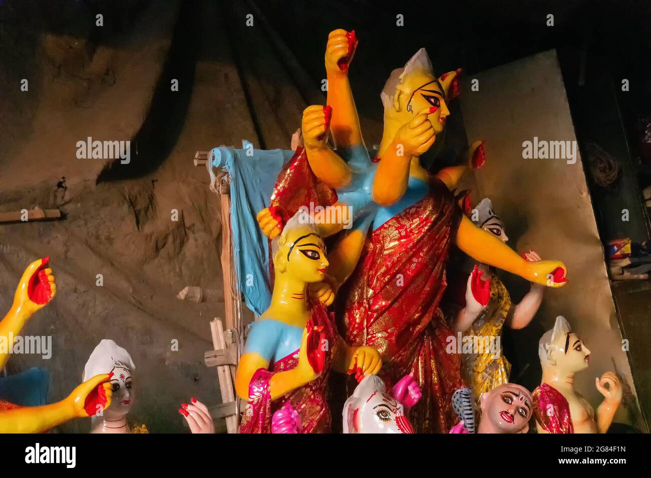 Kolkata, West Bengal, India - 7th October 2018 : Clay idol of Goddess ...