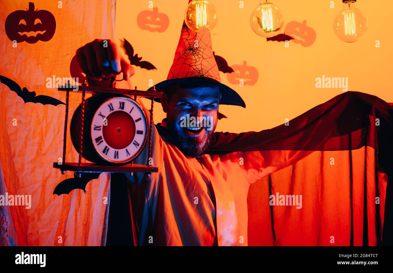 Time for horror. 31 october. Best ideas for Halloween. Bearded man with ...