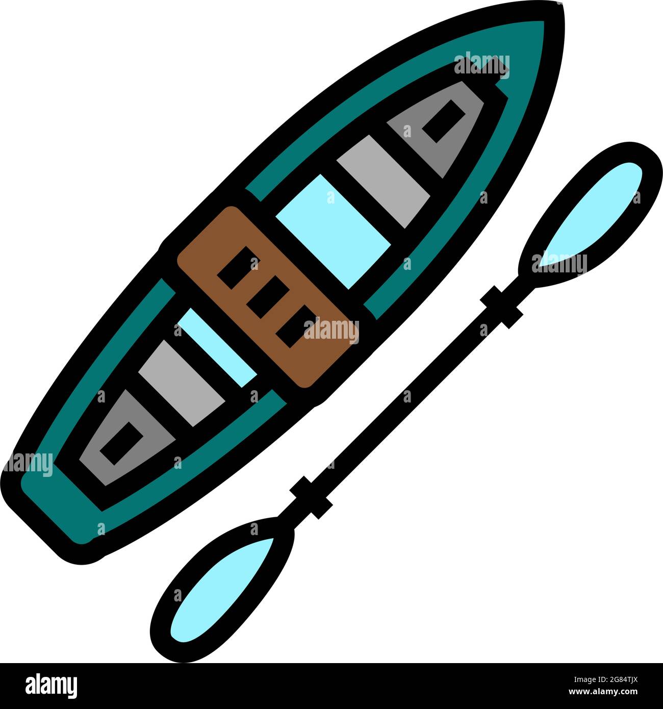kayak boat color icon vector illustration Stock Vector Image & Art - Alamy