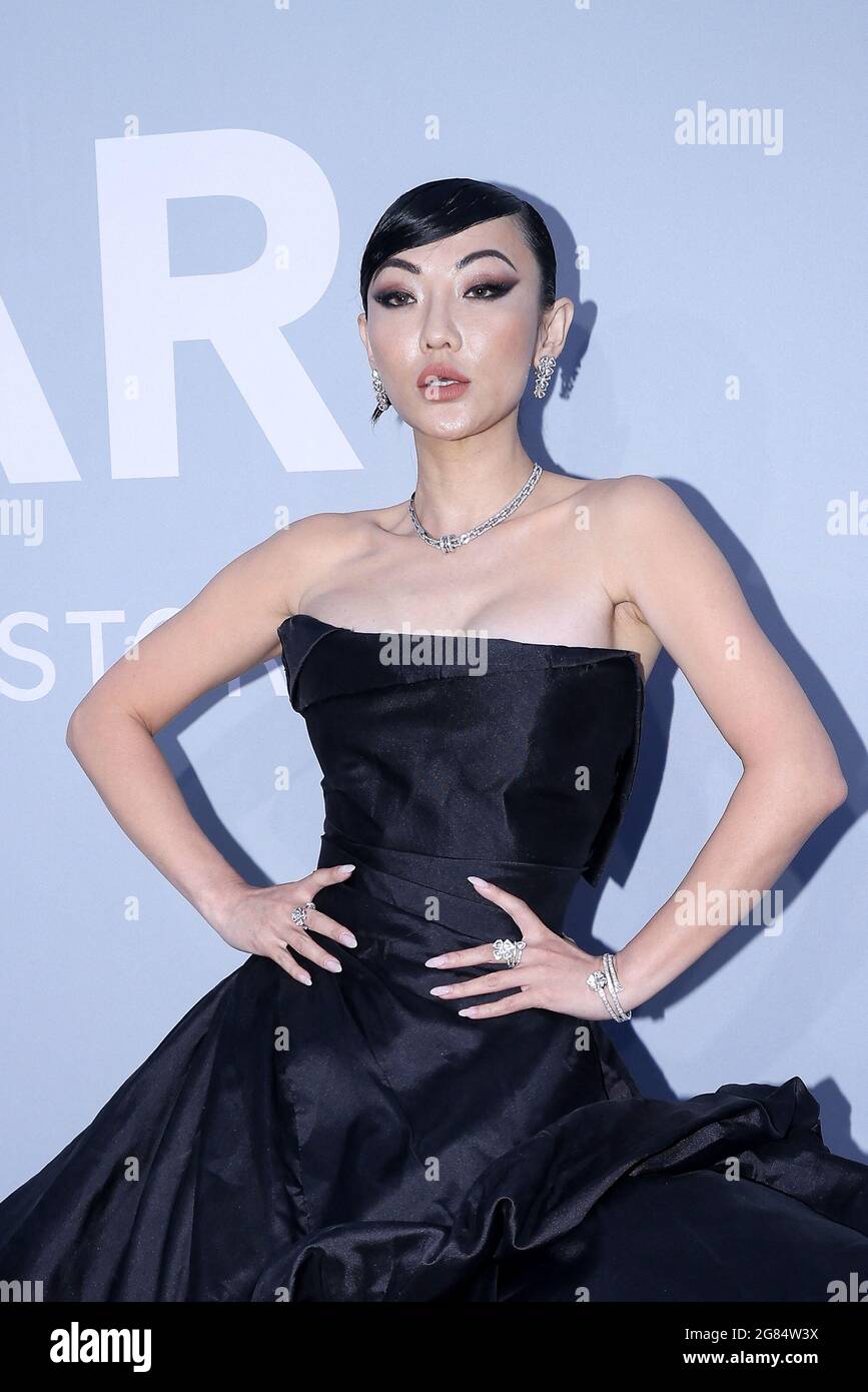 CANNES - JULY 16: Jessica Wang attends to the " amfAR GALA " during the ...