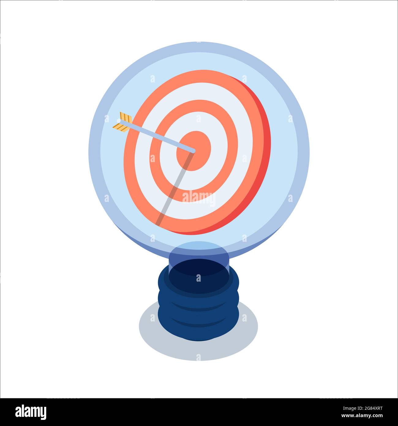 Flat 3d Isometric Target with Arrow in The Center Inside Light Bulb ...