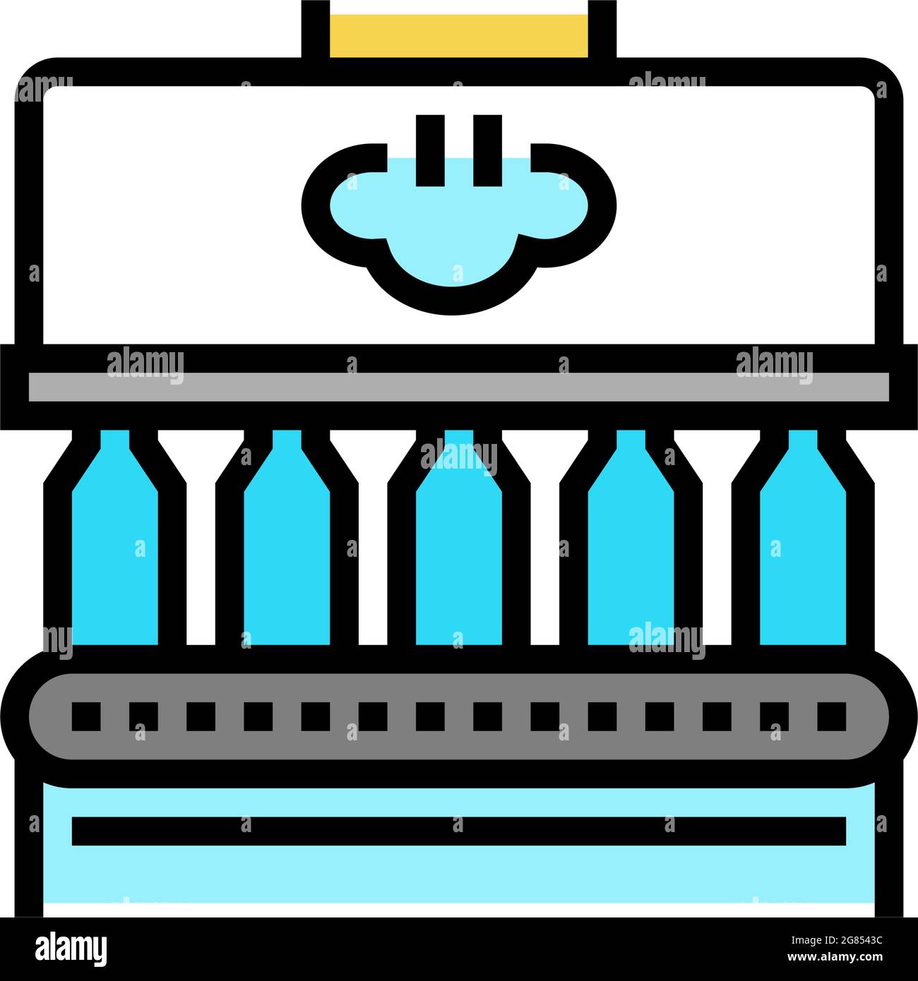 cooling glass bottle factory equipment color icon vector illustration ...