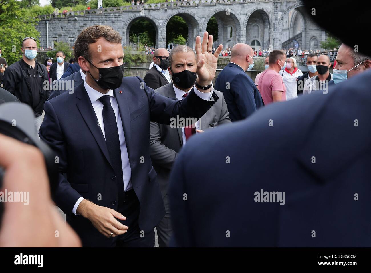 Lourdes, France. 16th July, 2021. French President Emmanuel Macron ...