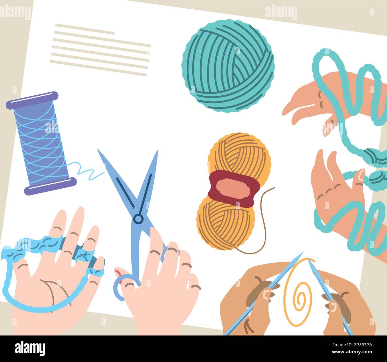 hands knitting process Stock Vector Image & Art - Alamy