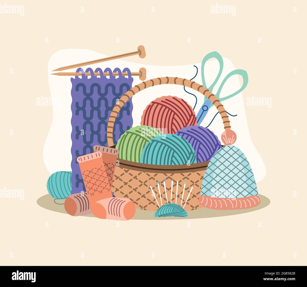 tools for knitting set Stock Vector Image & Art - Alamy