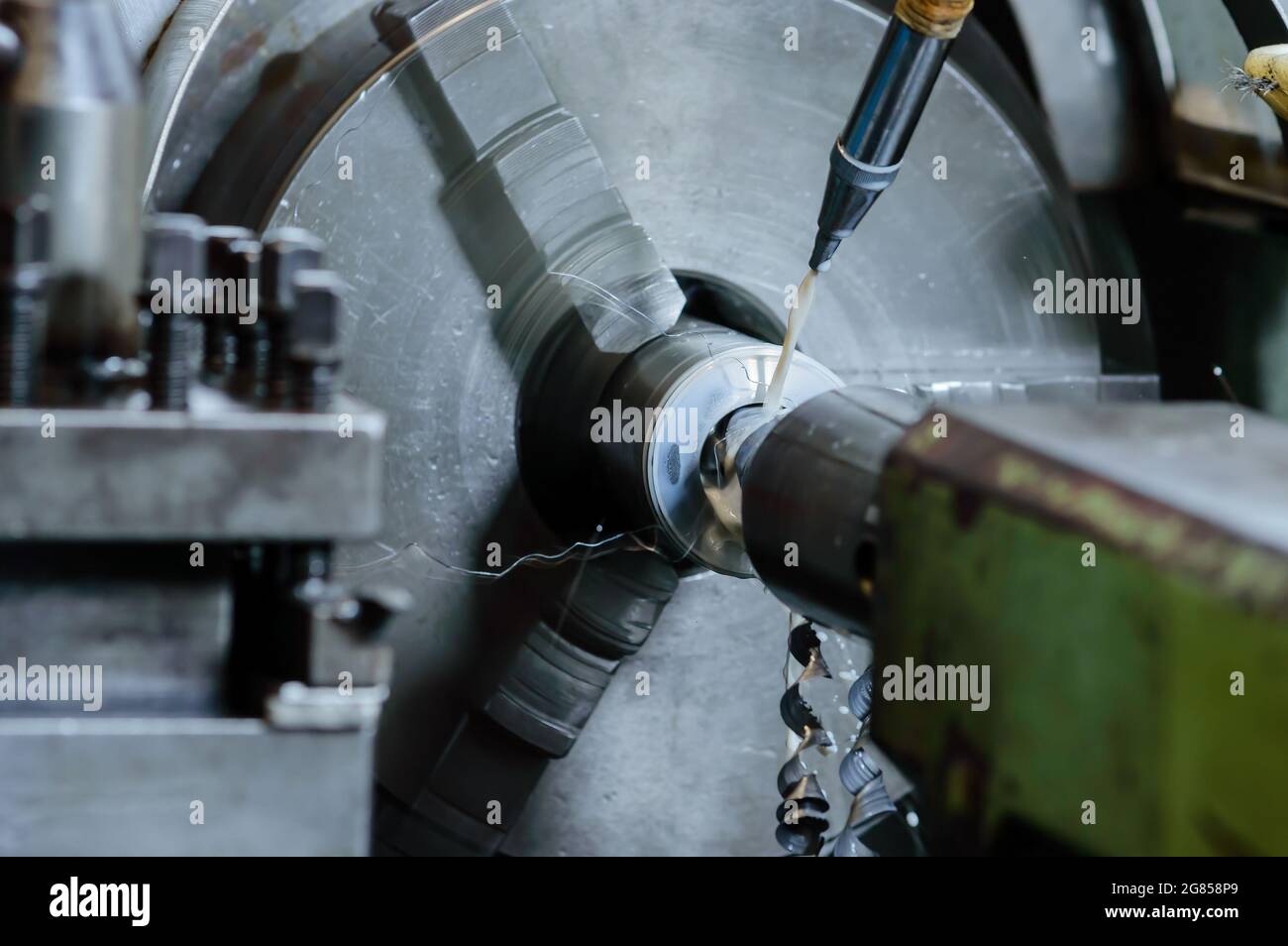 a industrial milling machine in processed in the factory site Stock ...