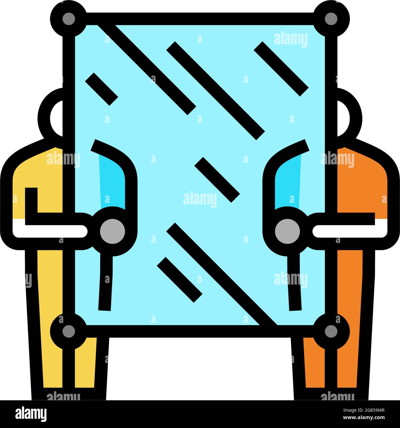 glass carrying workers color icon vector illustration Stock Vector ...