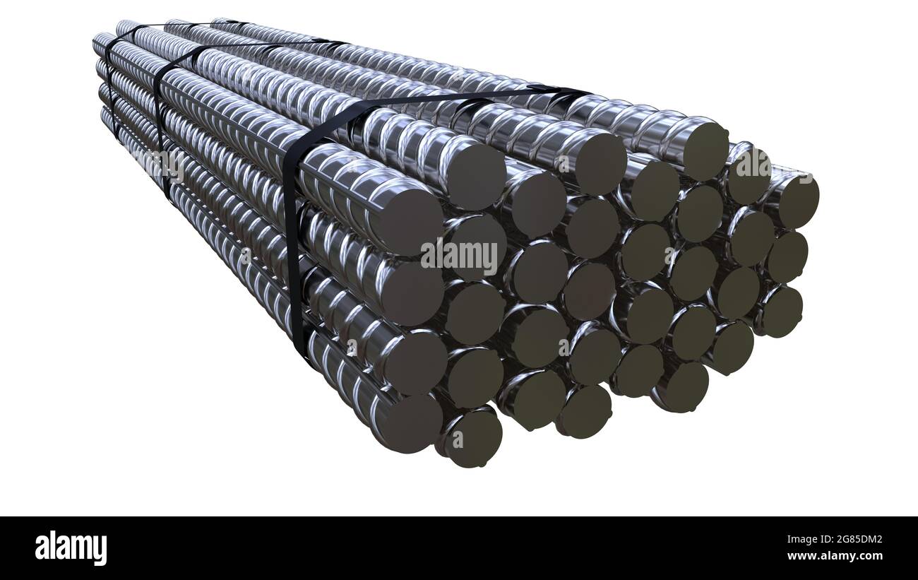 big iron rod pack - isolated industrial 3D illustration Stock Photo - Alamy