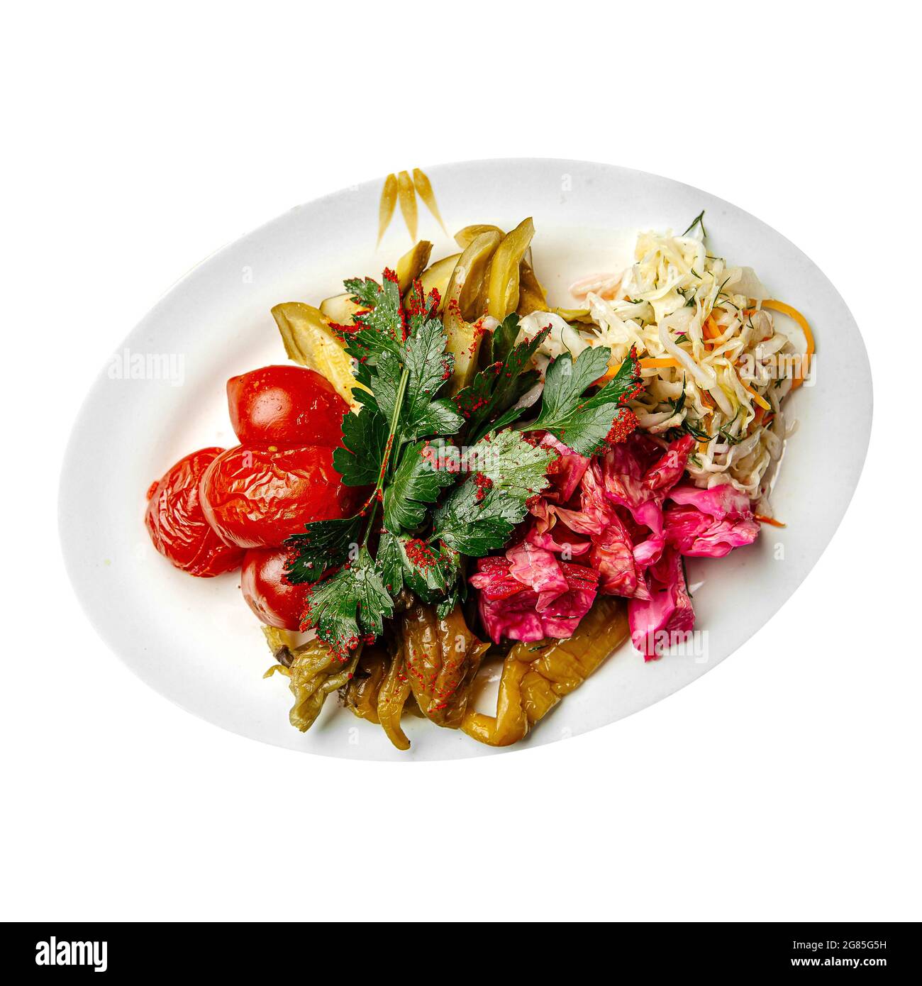 Isolated russian fermented vegetables platter Stock Photo - Alamy