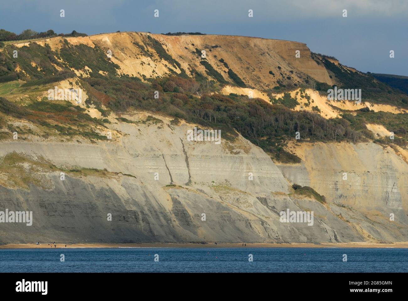 Black Ven cliffs on the Dorset Jurassic coast near Charmouth Stock ...