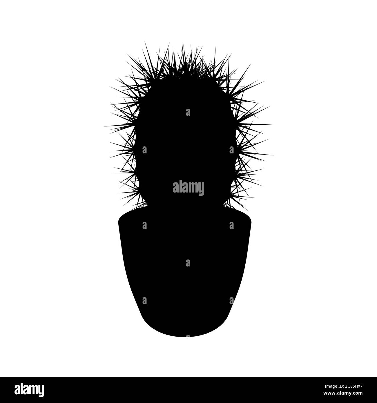 Cactus silhouette isolated on white background. Vector illustration ...