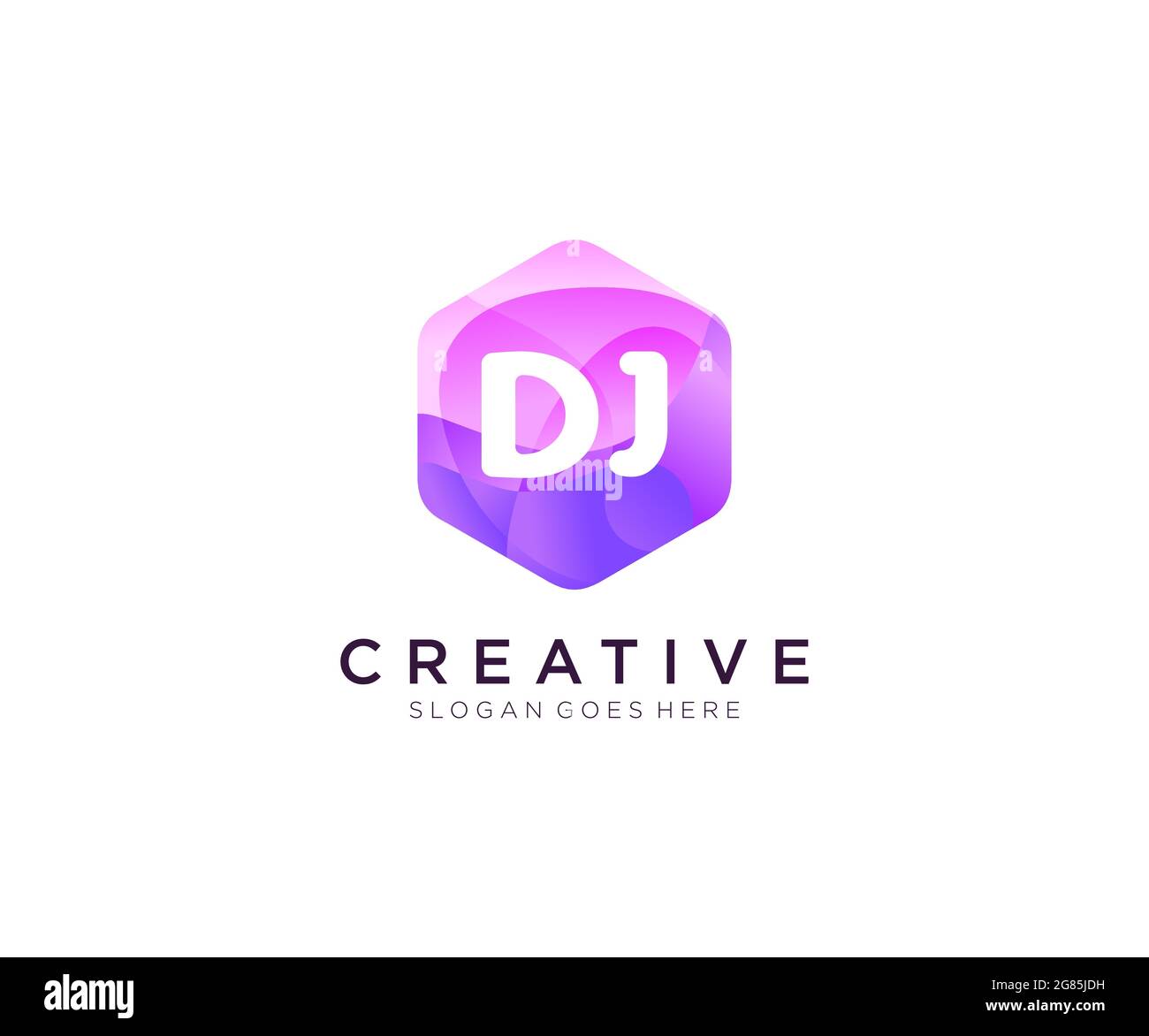 DJ initial logo With Colorful Hexagon Modern Business Alphabet Logo ...