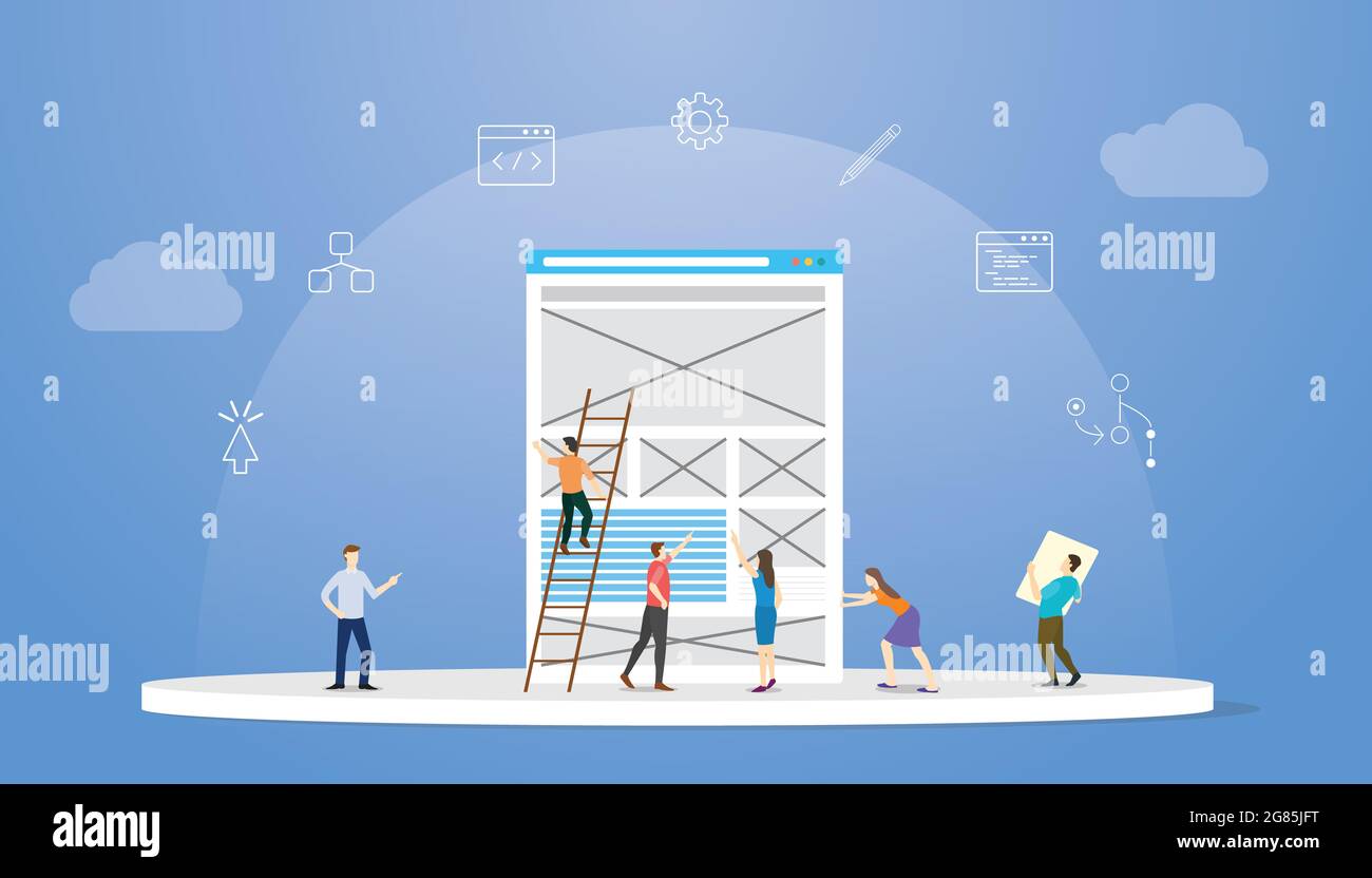 ux user experience design concept with modern flat style vector ...