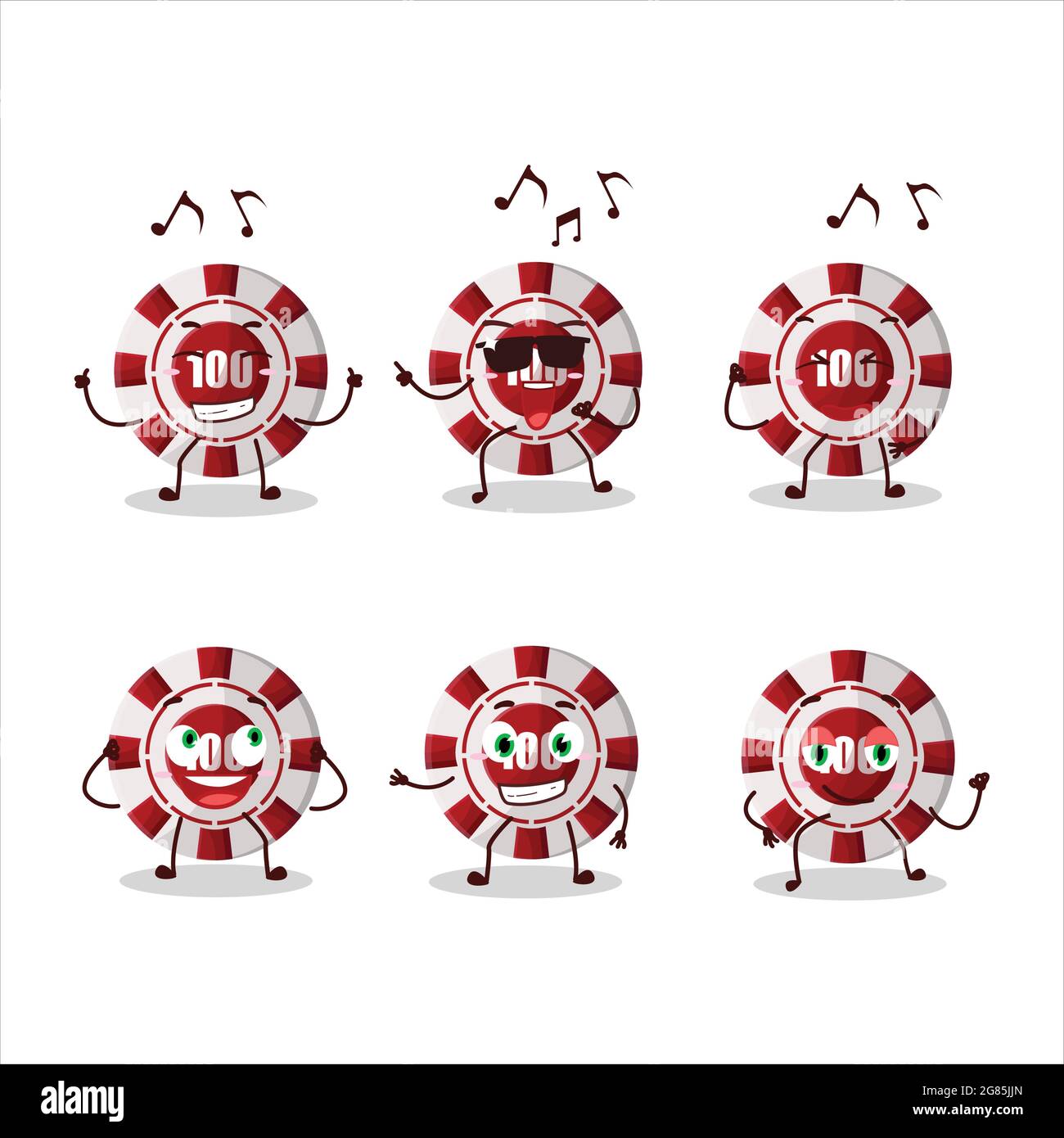 An image of 100 dollar casino chip dancer cartoon character enjoying ...