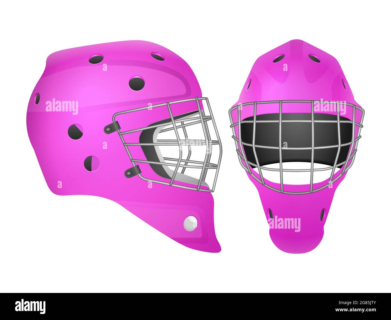 Hockey goalie mask set on a white background. Vector illustration Stock ...