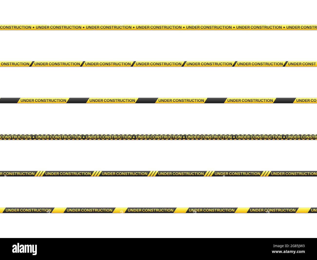 Under construction tape set on a white background. Vector illustration ...