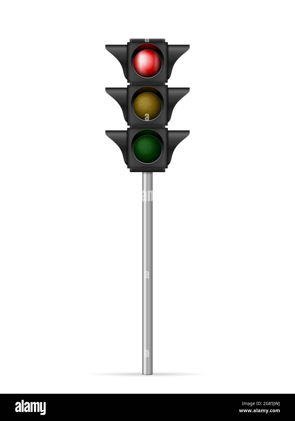 Traffic light red light on a white background. Vector illustration ...