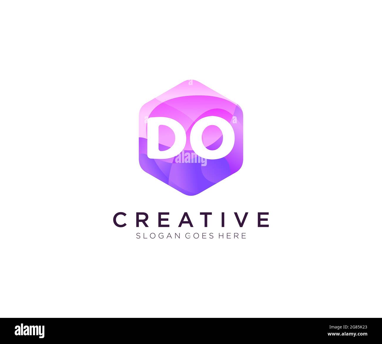 DO initial logo With Colorful Hexagon Modern Business Alphabet Logo ...