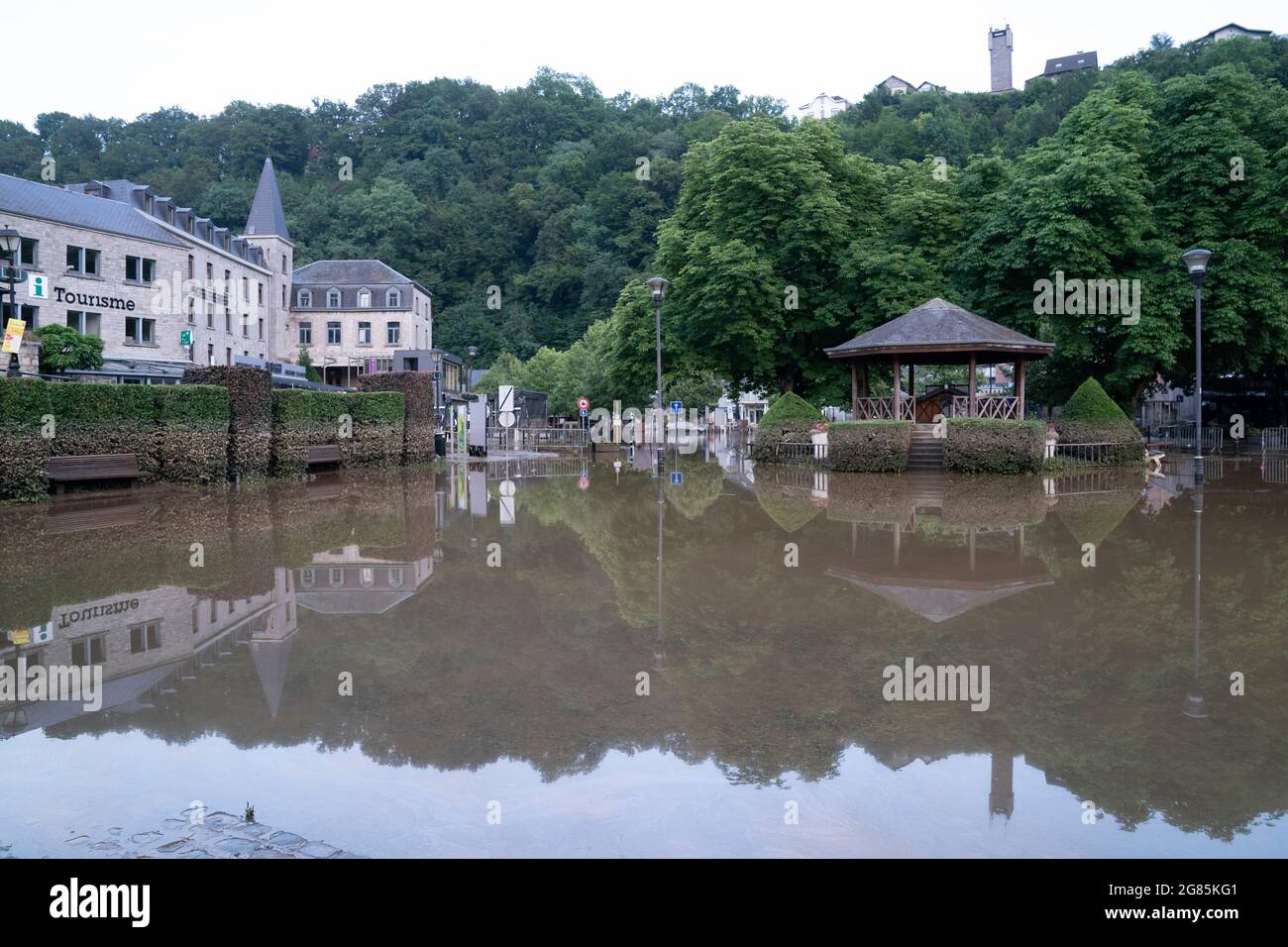 Illustration shows floods in Durbuy after the heavy rainfall of the ...