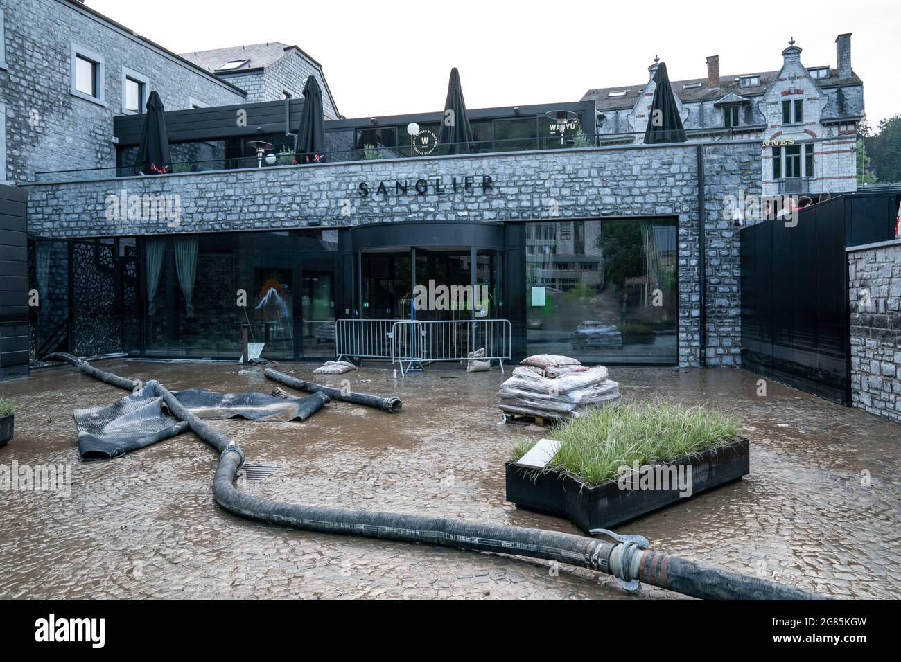 Illustration shows floods in Durbuy after the heavy rainfall of the ...