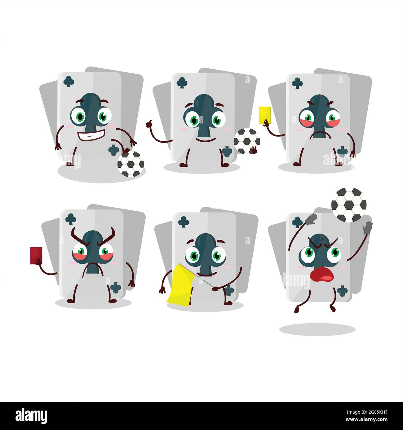 Remi card club cartoon character working as a Football referee. Vector ...