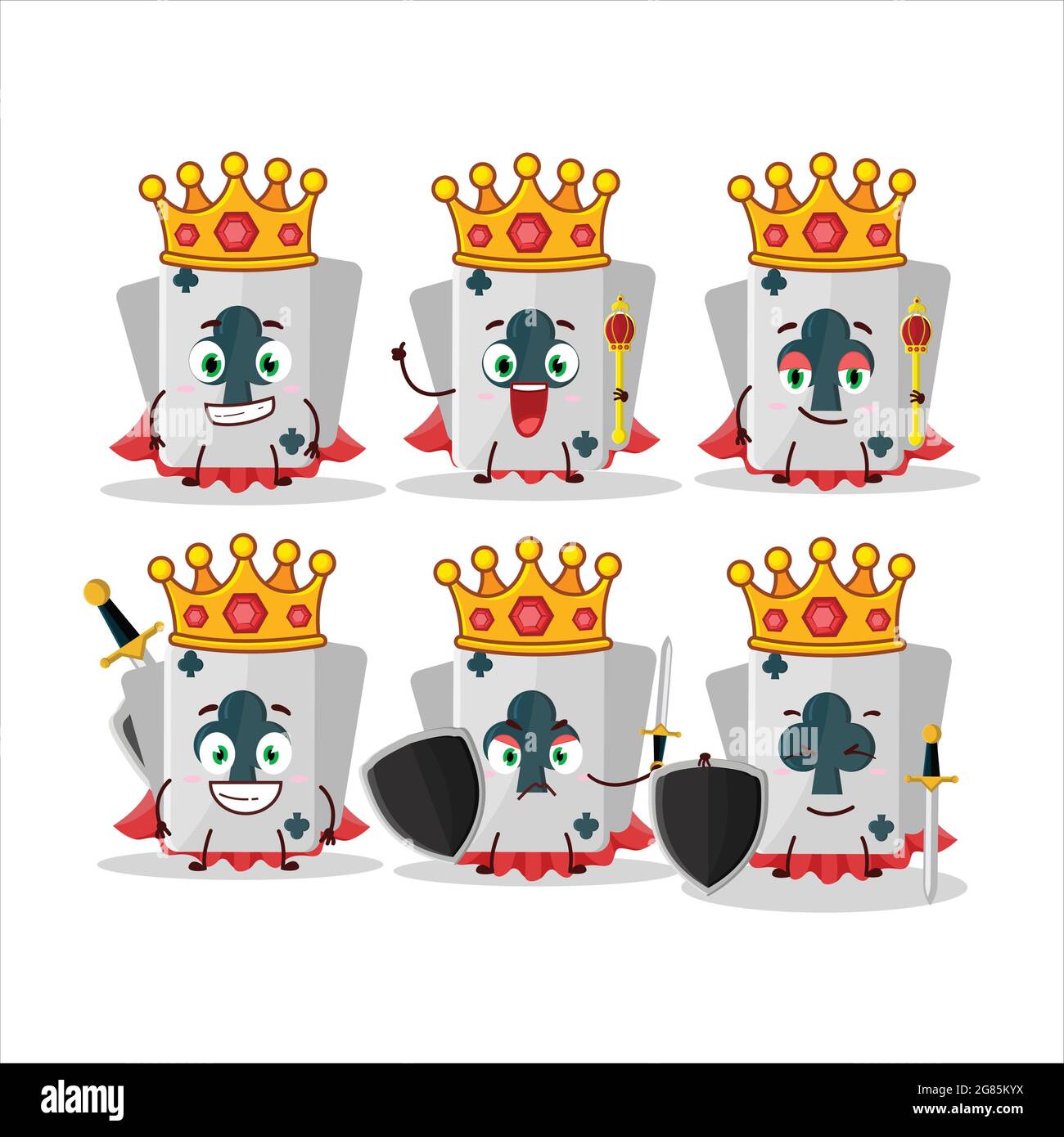 A Charismatic King remi card club cartoon character wearing a gold ...