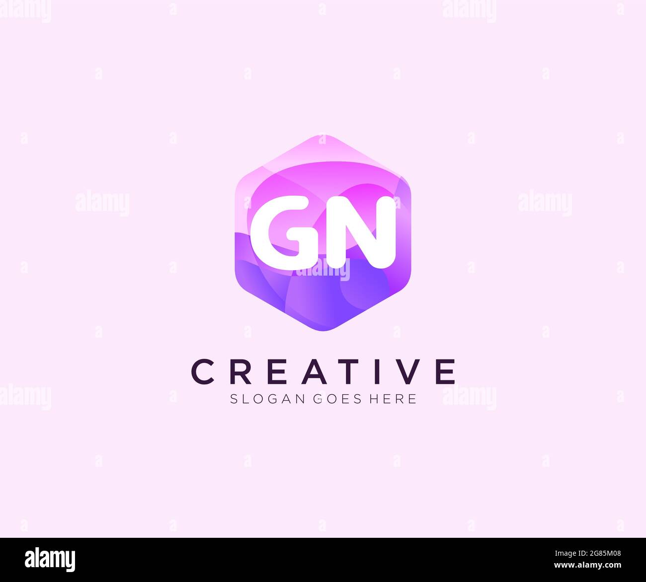 GN initial logo With Colorful Hexagon Modern Business Alphabet Logo ...