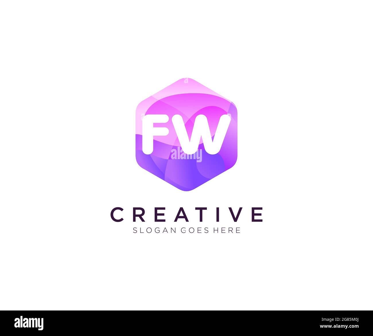 FW initial logo With Colorful Hexagon Modern Business Alphabet Logo ...