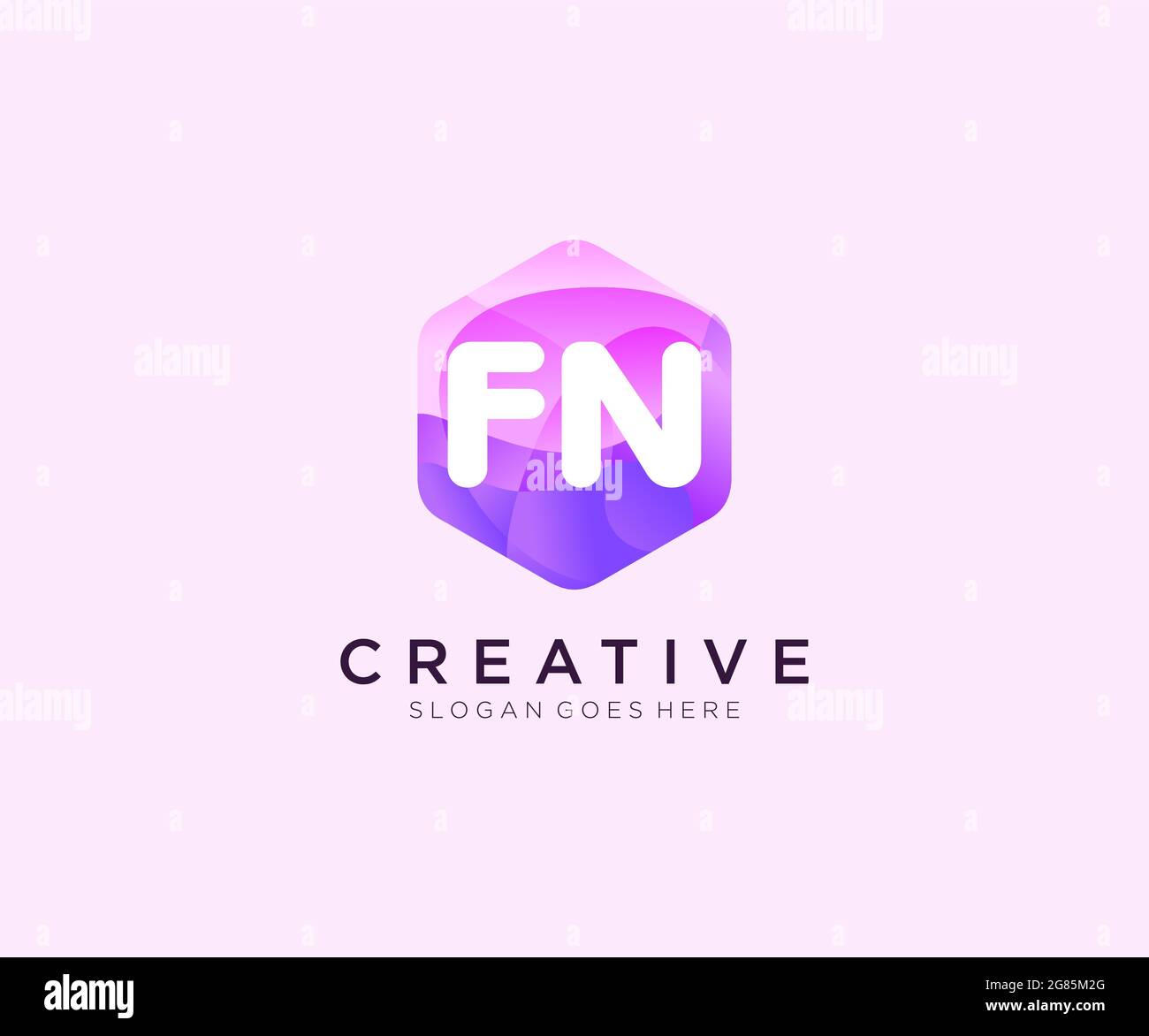 FN initial logo With Colorful Hexagon Modern Business Alphabet Logo ...
