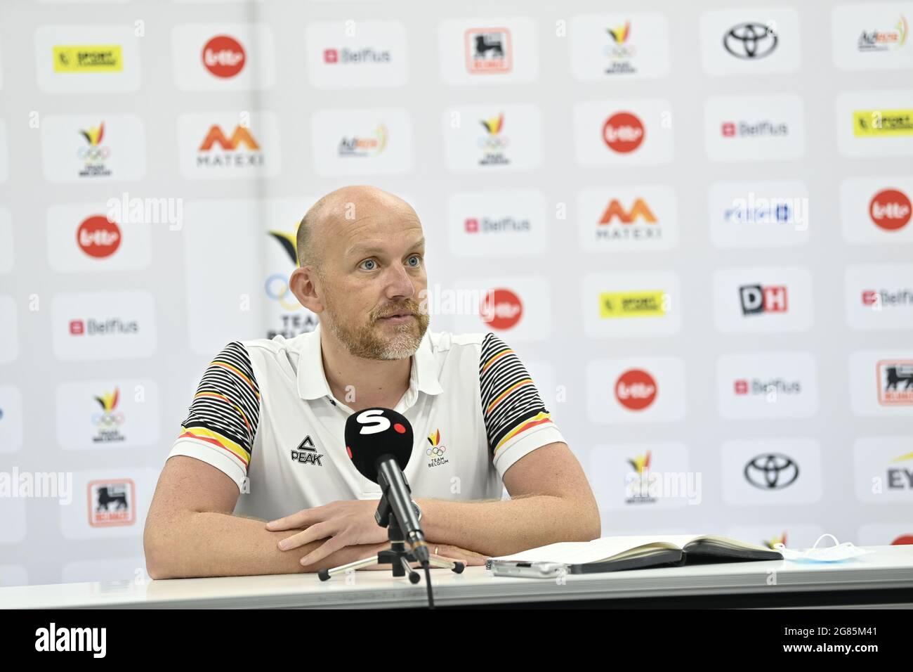 Head of Belgium delegation Olav Spahl pictured at a press conference at ...