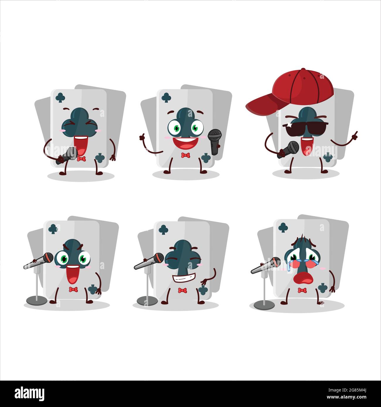 A Cute Cartoon design concept of remi card club singing a famous song ...