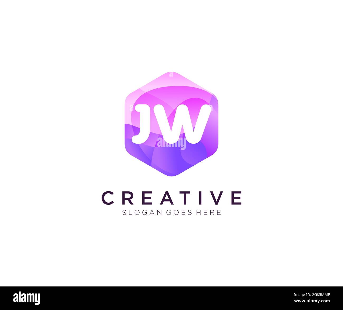 JW initial logo With Colorful Hexagon Modern Business Alphabet Logo ...