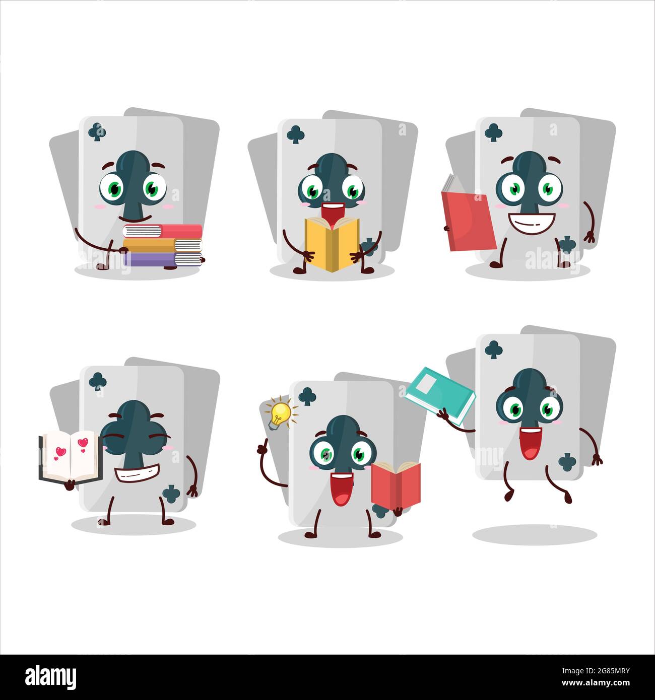 A picture of remi card club cartoon character concept reading an ...