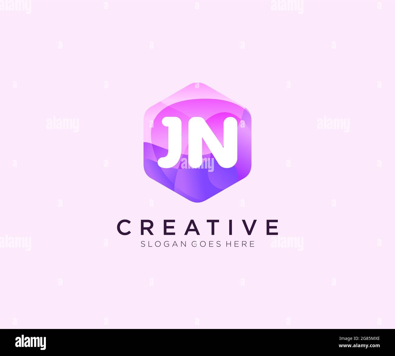 JN initial logo With Colorful Hexagon Modern Business Alphabet Logo ...