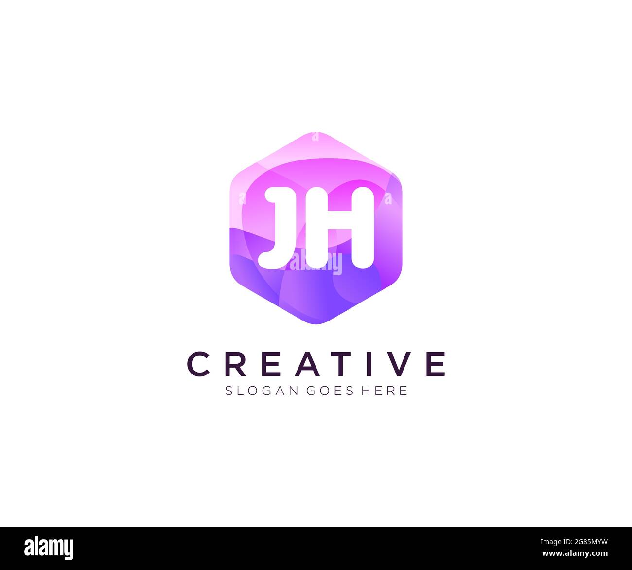 JH initial logo With Colorful Hexagon Modern Business Alphabet Logo ...
