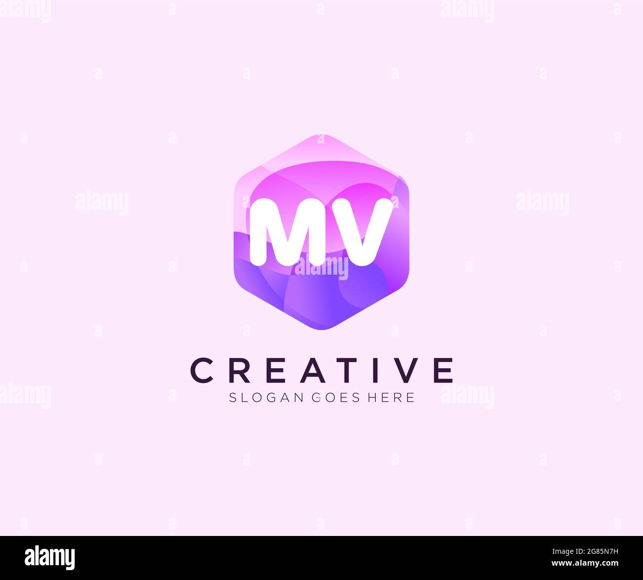 MV initial logo With Colorful Hexagon Modern Business Alphabet Logo ...