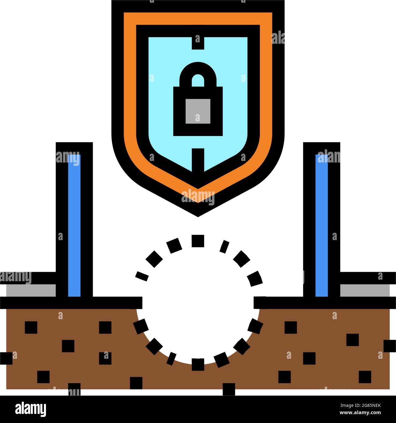 anti-corrosion work pipeline construction color icon vector ...