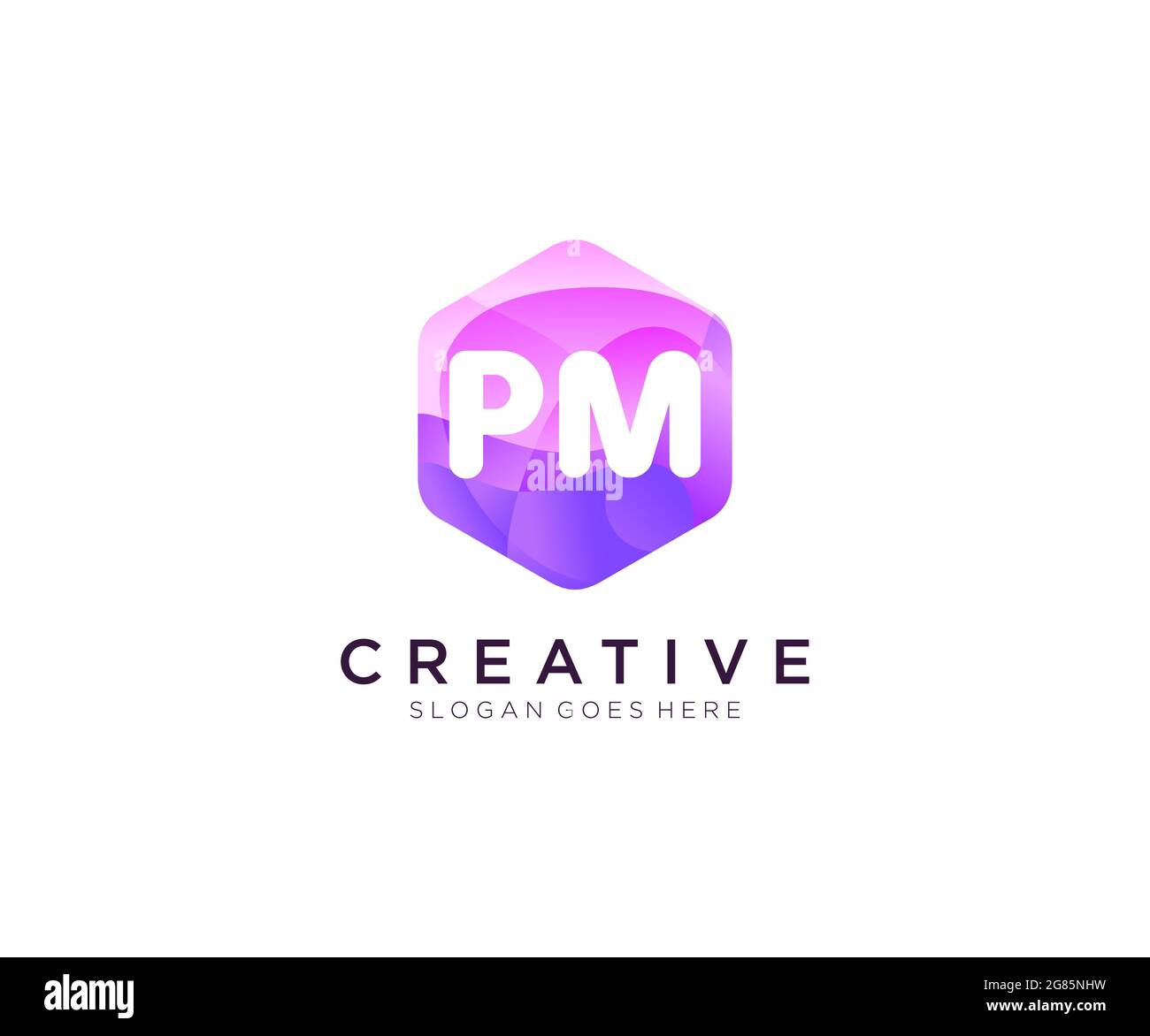 PM initial logo With Colorful Hexagon Modern Business Alphabet Logo ...
