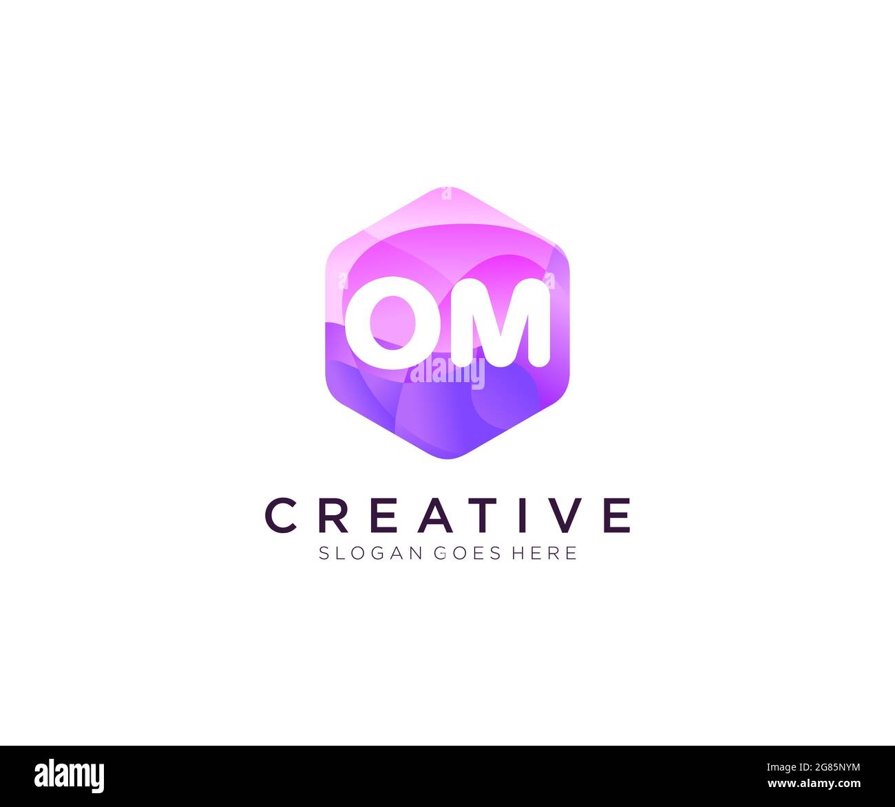 OM initial logo With Colorful Hexagon Modern Business Alphabet Logo ...