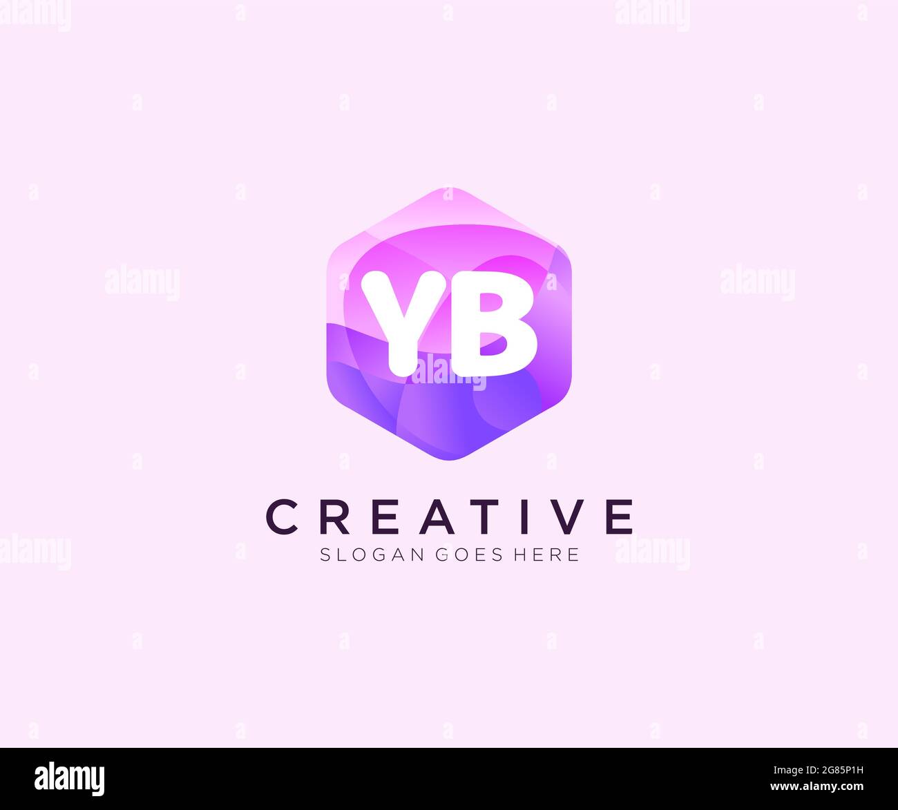 YB initial logo With Colorful Hexagon Modern Business Alphabet Logo ...