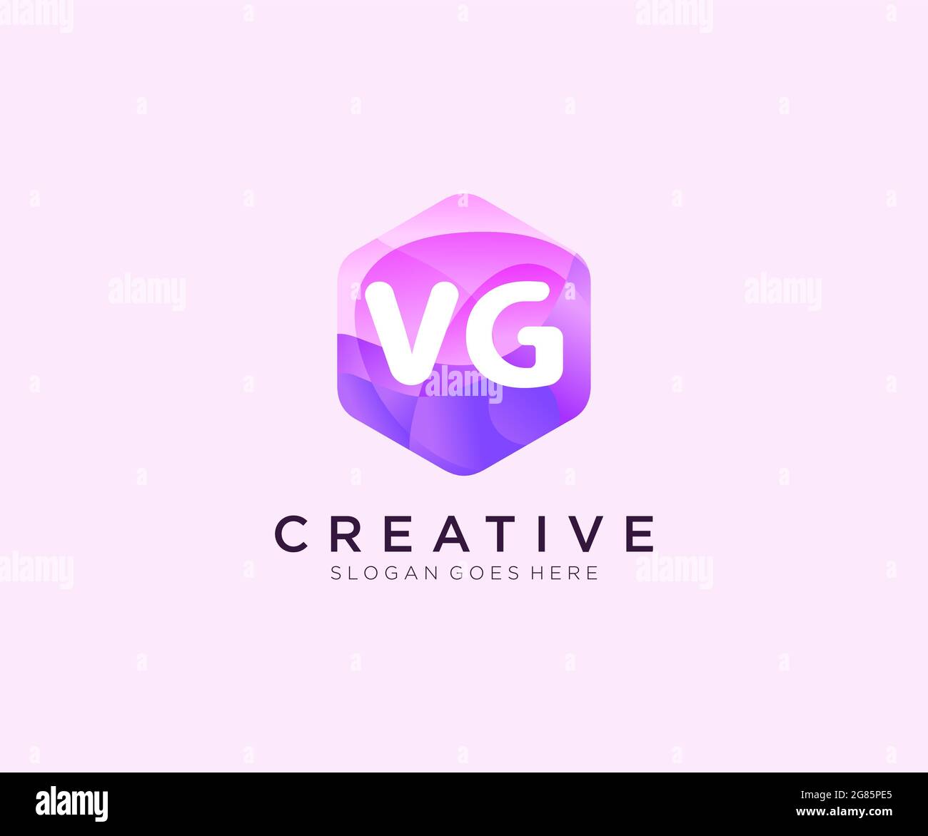 VG initial logo With Colorful Hexagon Modern Business Alphabet Logo ...
