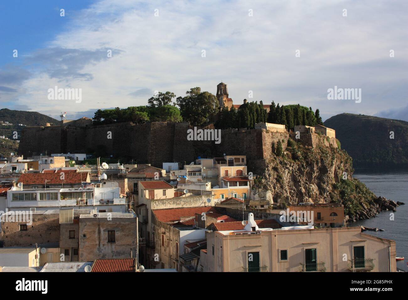View of Lipari Castle on Lipari, Italy Stock Photo - Alamy